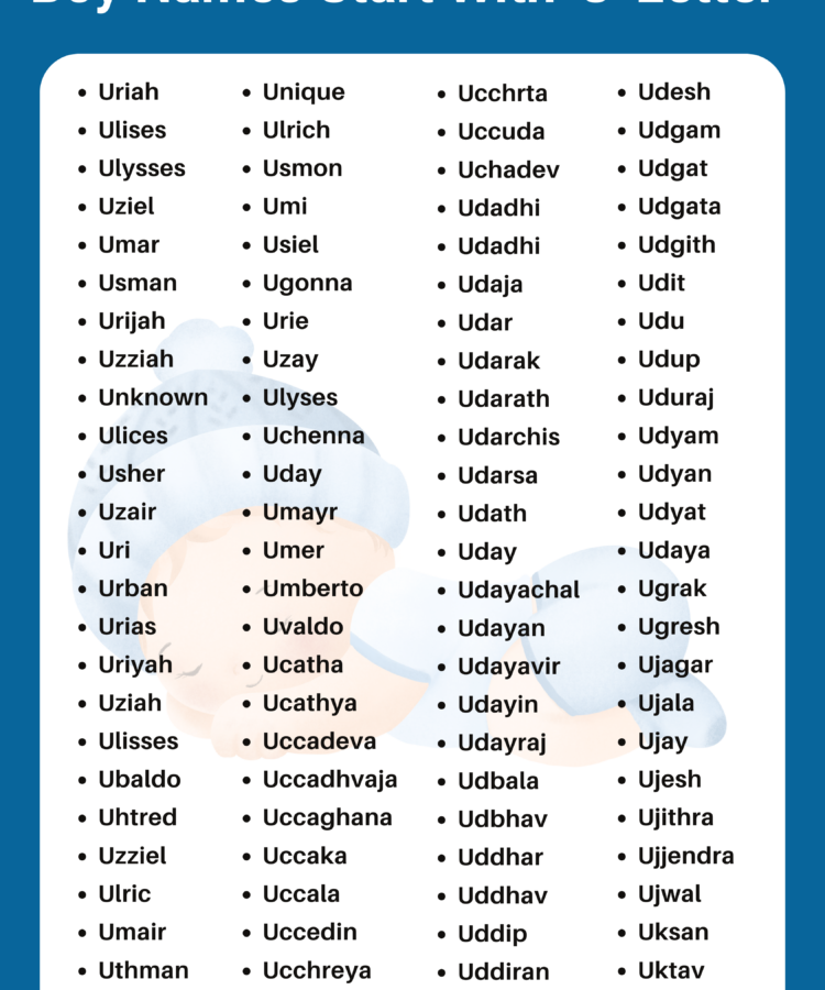 Baby Boy Names That Start With U