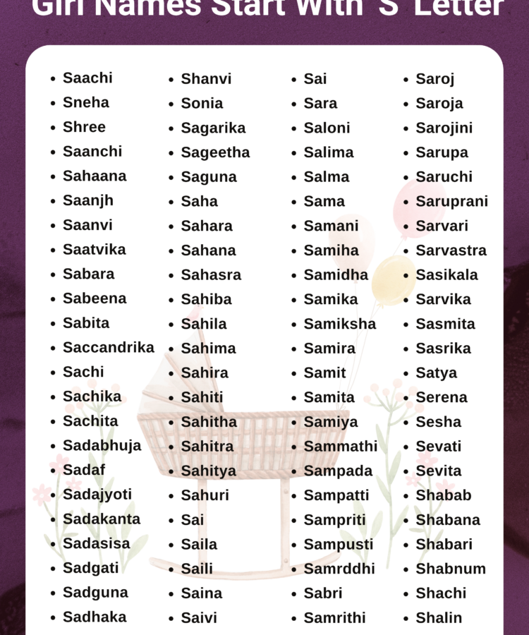 Names With the Letter S for Girl