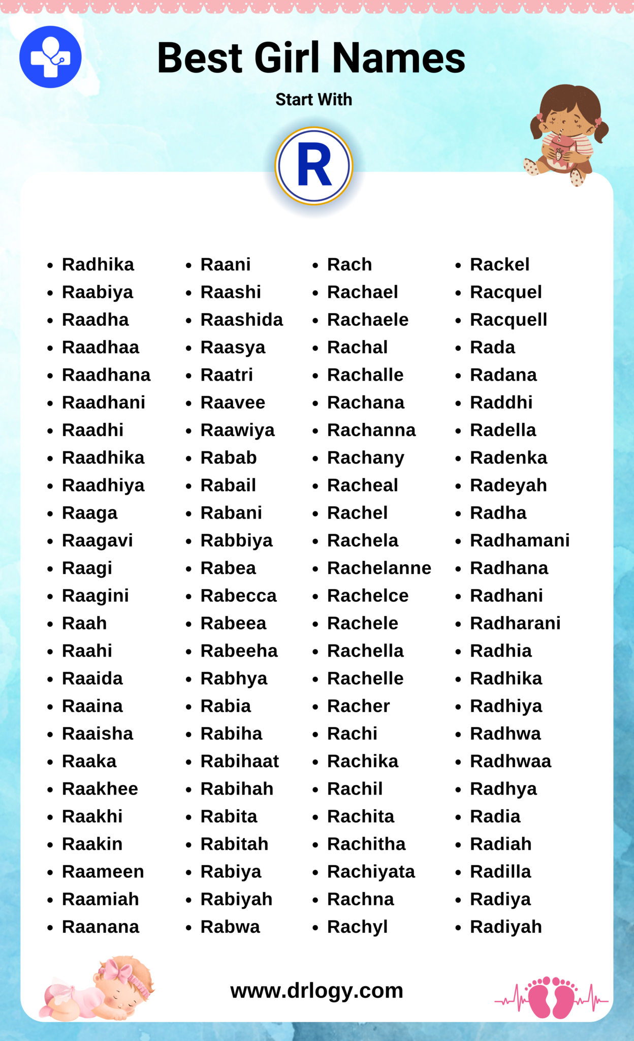 Unique Baby Girl Names Starting with R