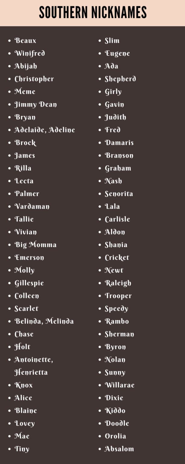 Southern Pet Names for Boyfriend